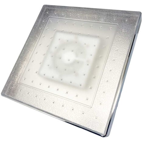 Soffione doccia con led rgb quadrato 20x20 cm per cromoterapia doccia ...