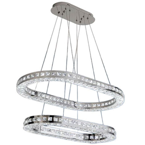Lampadari a led 40 watt a sospensione in metallo e cristalli in ...