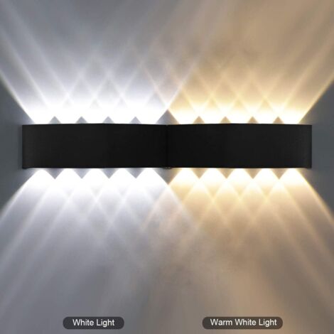 Lampada da Parete Nero Moderna Alluminio, Applique con Luce Verso l ...