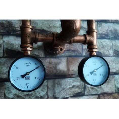 Lampada da Parete Vintage 3 Luci Tubo Rubinetto Finitura di Ferro ...