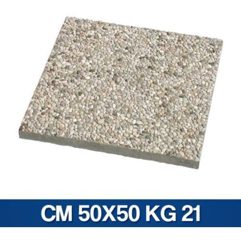 Lastre di Marmo e Ghiaia Base per Ombrelloni Pavimentazioni Grigio 50x50 cm