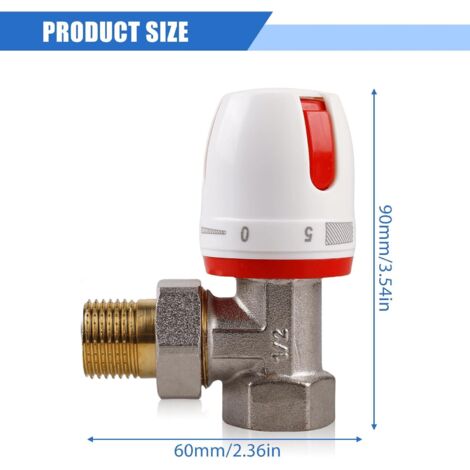 Heizungsthermostat, Eckform, Weiß, Heizkörperhahn, Messingmaterial ...