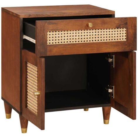 Table de nuit marron rangement chambre finis le desordre vidaXL ...