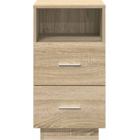 Table de chevet 2 tiroirs grand format meuble de rangement en bois ...