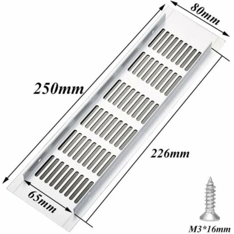 Lot de 2 pièces de grille de ventilation rectangulaire, grille de ventilation en aluminium ...