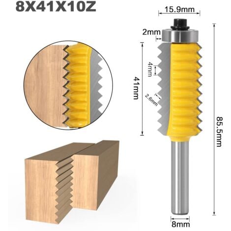 8mm tige surélevée panneau "V" joint Bits joint de doigt colle fraise ...