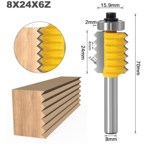 8mm tige surélevée panneau "V" joint Bits joint de doigt colle fraise ...