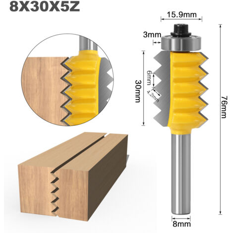 8 mm Shank panneau surélevé « V » Bits joint entures Colle Fraise for ...