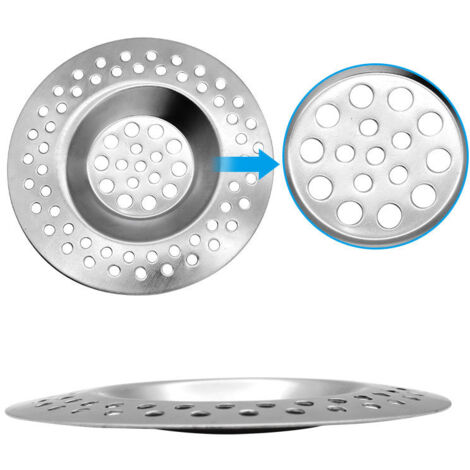 2 Pcs Filtre évier Cuisine, Tamis lavabo en INOX, Filtre Cheveux Douche ...