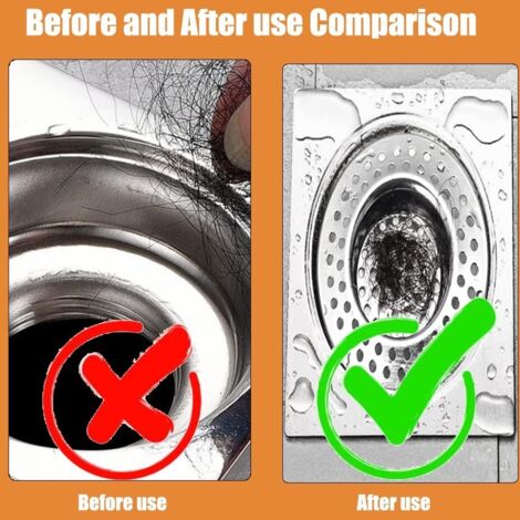 2 Pcs Filtre évier Cuisine, Tamis lavabo en INOX, Filtre Cheveux Douche ...