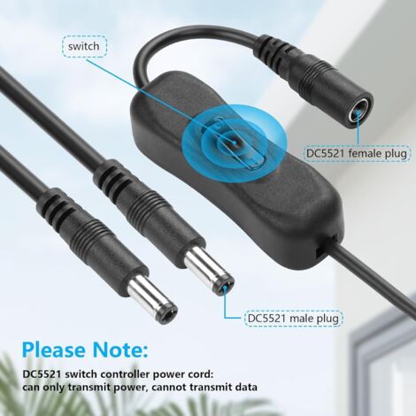 2 x dc5521 y Splitter Cordon d'alimentation dc5.5mm X 2.1mm 1 Femelle à ...