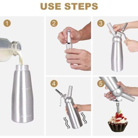 Siphon Chantilly Professionnel 500ml Syphon à Crème Chantilly en ...