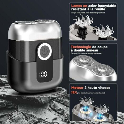 Mini rasoir électrique pour homme avec écran LED, étanche IPX6 ...