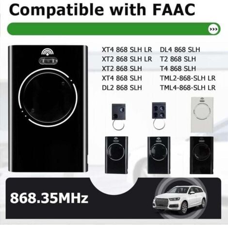 2 PiècesTelecommande Porte de Émetteur de Garage 868MHz,Telecommande Portail 2 Canaux Compatible ...