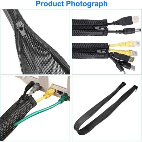 4 pièces Epissable Cache Gaine de Cable Fils Electrique, 1.5m Gaine ...