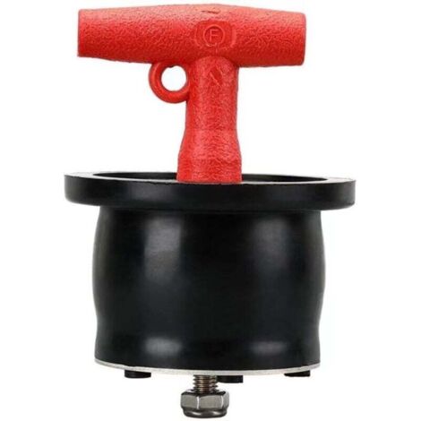 T-shaped drain plug with screw and nut for pipe diameter 165 to 180 mm