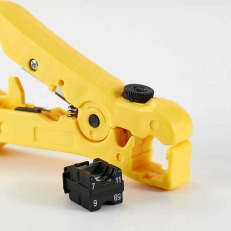 Ensemble de pince à sertir pour câble coaxial avec connecteur F RG6 RG59 RG11 et 20 connecteurs ...