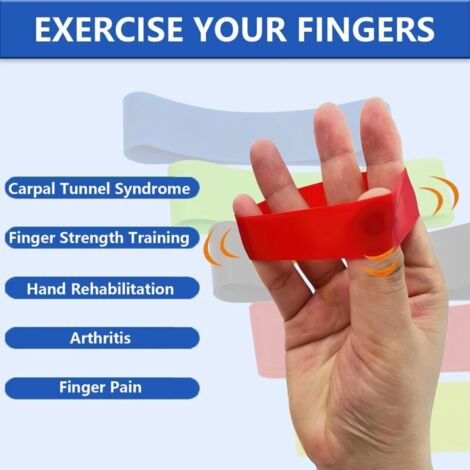 Ensemble de 5 bandes d'extension en silicone pour les doigts, la force ...