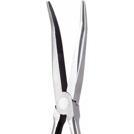 Pince à long bec coudé à 25 degrés - 27,9 cm - Longue portée - Mâchoires