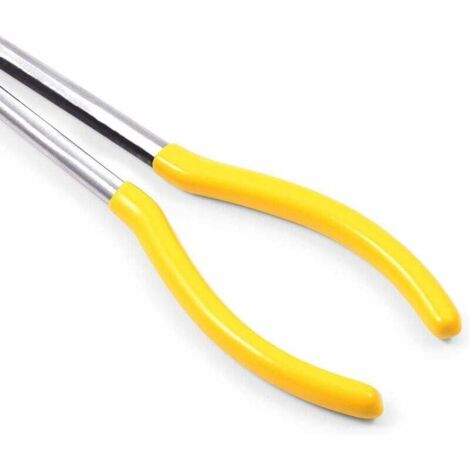 Pince à long bec coudé à 25 degrés - 27,9 cm - Longue portée - Mâchoires