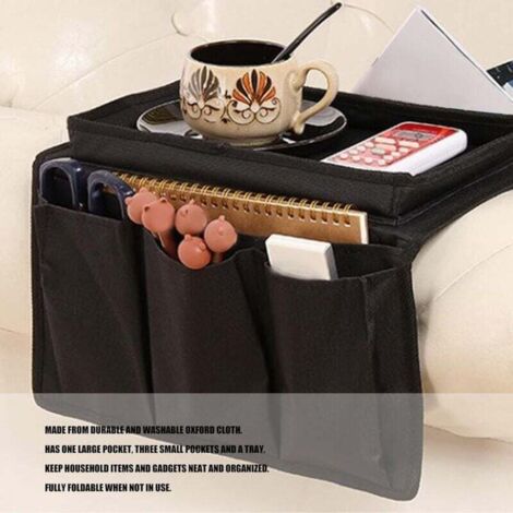 Sofa Armrest - Sofa Tray Folding Arm Storage Holder TableOxford Cloth ...