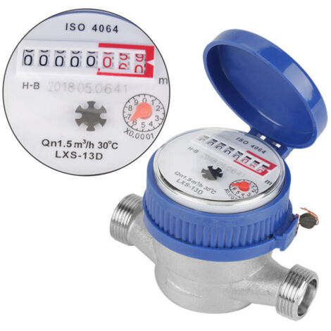Compteur d'eau en plastique ABS anti-corrosion et raccords laiton DN15 ...