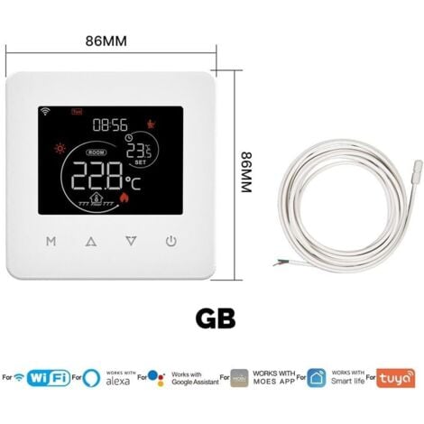 Thermostat intelligent WiFi activé pour commande vocale Tuya Planification hebdomadaire pour la ...