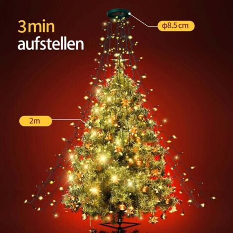Guirlande lumineuse sapin Noël 400 LED blanc chaud 2m avec 8 modes ...