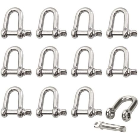 Manille Inox 12 Pièces M4 Manille Inox Acier Manille de Levage Manille ...