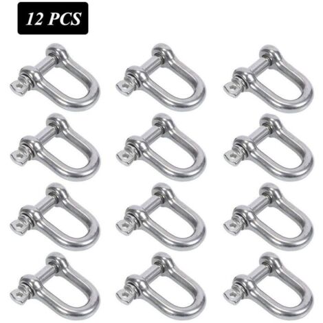 Manille Inox 12 Pièces M4 Manille Inox Acier Manille de Levage Manille ...