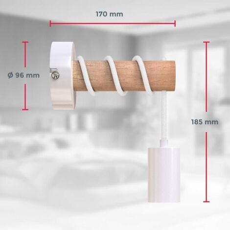 applique murale, design rétro industriel, bois & métal, éclairage salon ...