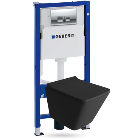 GEBERIT Duofix Basic Support Bâti-support + Lavita WC Lago Black ...