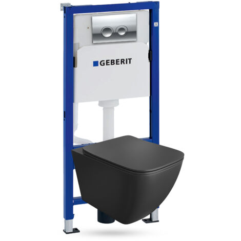 GEBERIT Duofix Basic Support Bâti-support + Lavita WC Onil Black ...