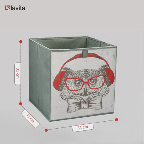 Boîte en carton Boîte textile 31x31x31 chouette - owl 31x31x31