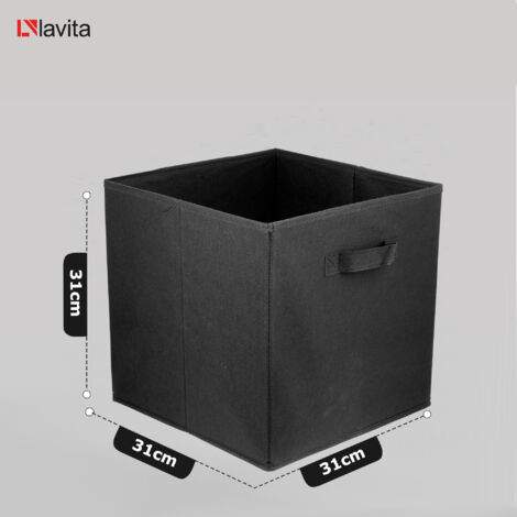 Boîte en carton Boîte textile 31x31x31 noire - black 31x31x31