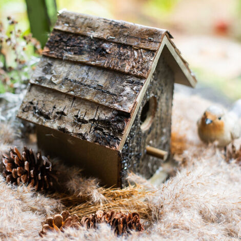 Mini maison en bois de nids d'oiseaux, extérieur étanche à l'humidité ...