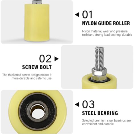 LaBlanc - Rouleau de Guidage, Rouleaux de Porte Coulissante de 14 cm ...