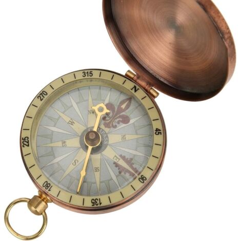 Boussole Compass Poche de Compas Portable, Cuivre Flip Cover Boussole ...