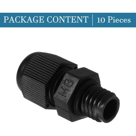 M8 Résistance à L'Eau Câble Glande x 10Pcs Connecteur de Fixation ...