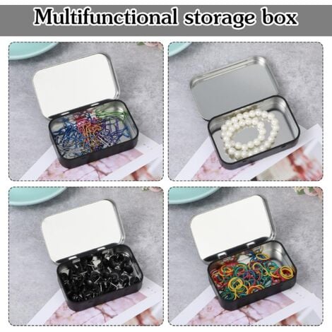 Boîtes en tôle avec couvercle - Petite boîte en métal rectangulaire ...