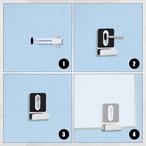Kit de 8 Pinces Miroir Métal, Clips de Miroir en Métal avec Vis Tampons ...