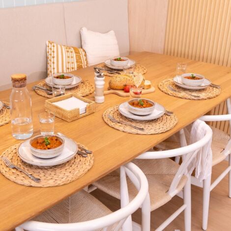 Set de Table Rond (Lot de 6) - Dessous de Plats en Jacinthe d'eau ...