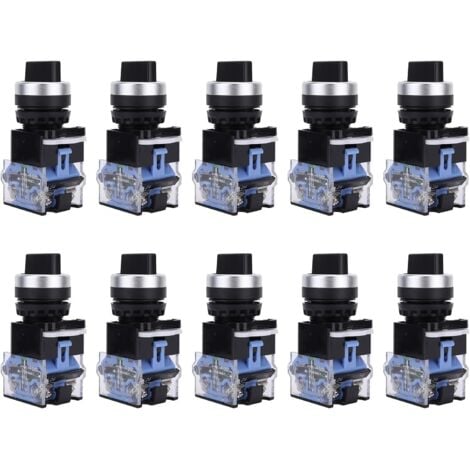 Lot de 10 SéLecteurs Rotatifs Autobloquants 22 mm AC 440 V 10 A 3 ...