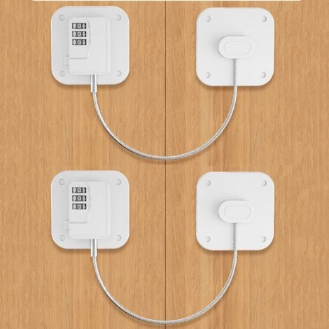 2PCS Verrou de Réfrigérateur à Combinaison pour Enfants Réfrigérateur Serrure à Code Verrou de ...