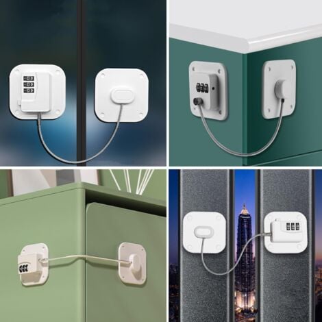 2PCS Verrou de Réfrigérateur à Combinaison pour Enfants Réfrigérateur Serrure à Code Verrou de ...