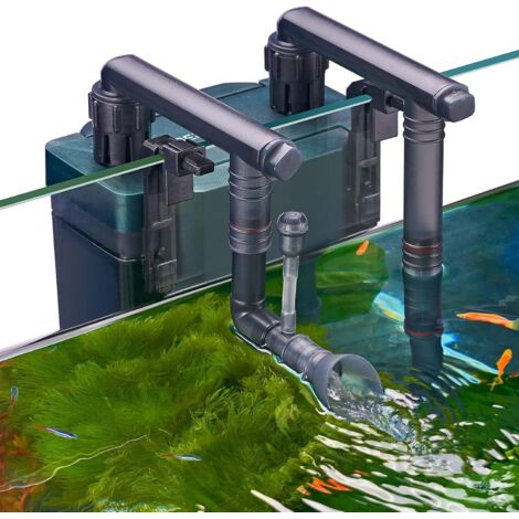 180GPH Hand on Filter for Aquariums，20-40 Gallon，Silent Multi-Stage ...