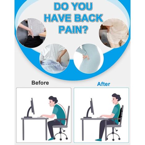 2pcs Coussin de Soutien Lombaire Ergonomique, Support Dorsal en Mousse ...