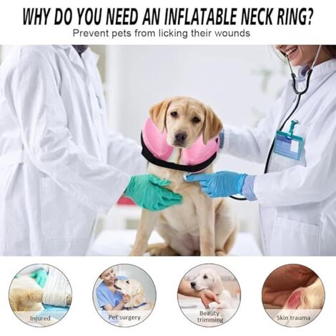 Collerette Chien Gonflable L,Collerette de Protection Chat avec Velcro ...