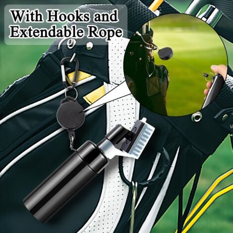 Brosse pour clubs de golf avec flacon pulvérisateur et corde extensible ...