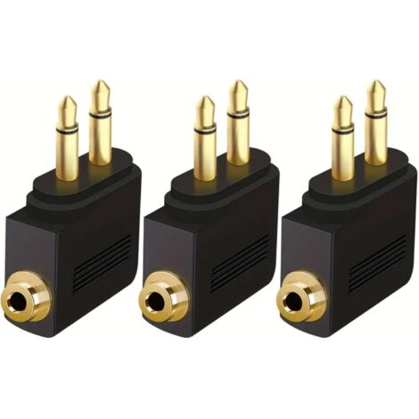 Adaptateur pour casque de vol, double prise jack 3,5 mm mâle vers ...